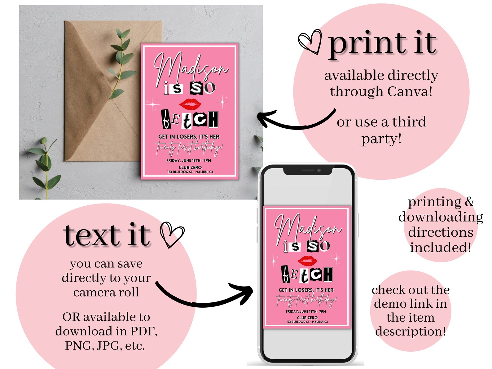 Mean Girls Party Invitation Mean Girls Birthday Invitation - Etsy UK