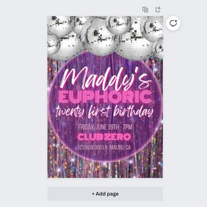 Printable and Electronic Euphoria Birthday Party Invitation - Etsy