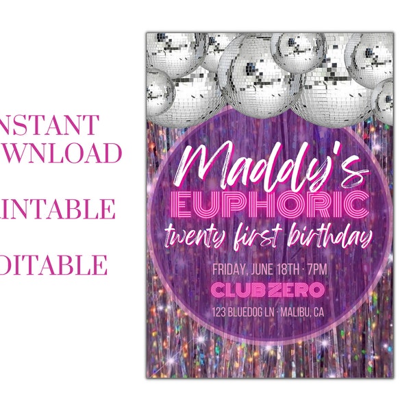 Euphoria Theme Party Invitation - Etsy
