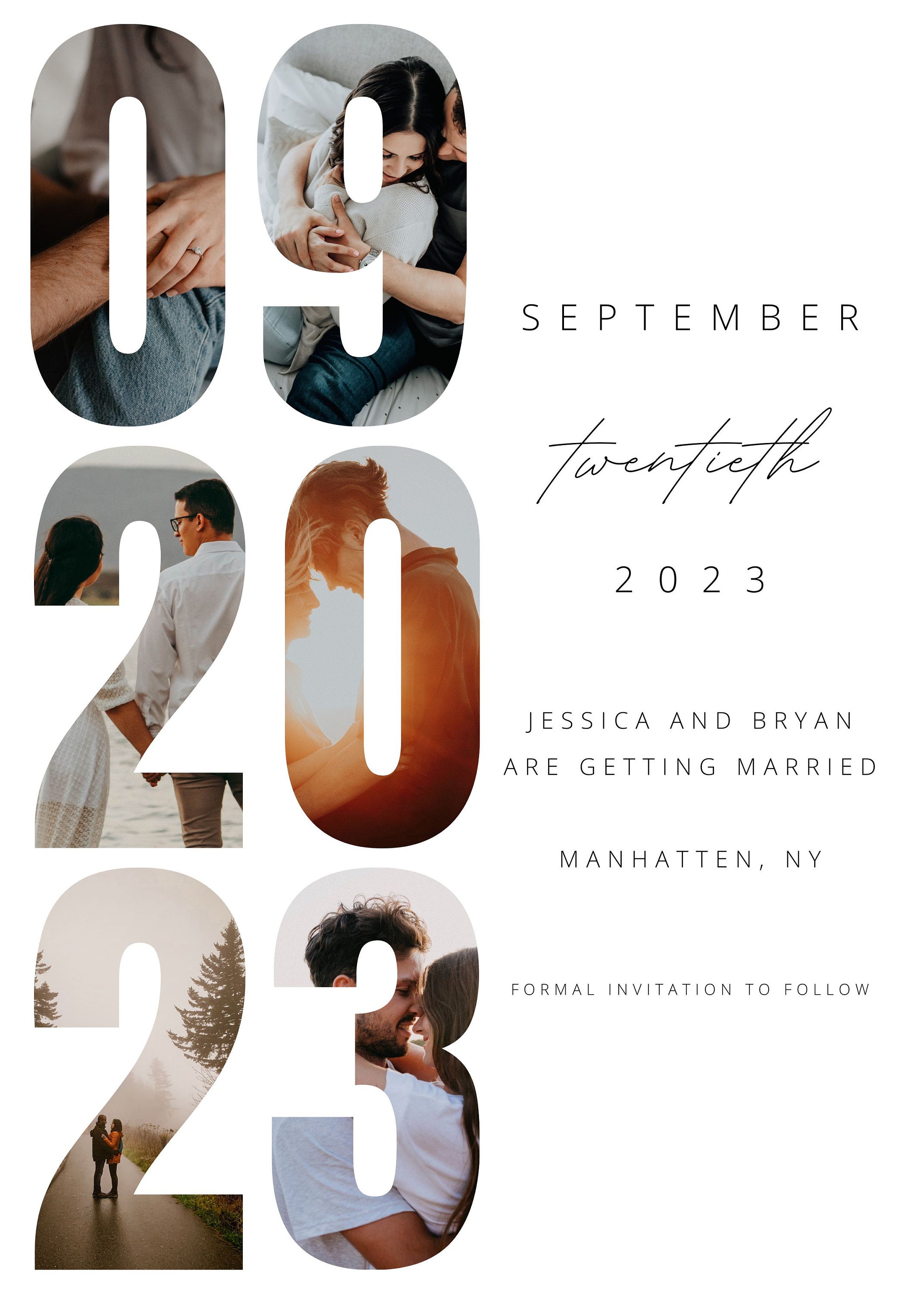 Modern Minimal Save the Date Template, Save the Date With Photo, Photo ...