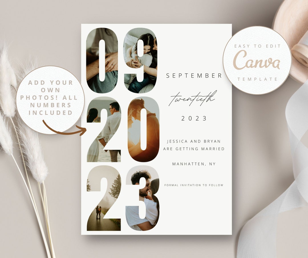 Modern Minimal Save the Date Template, Save the Date With Photo, Photo ...