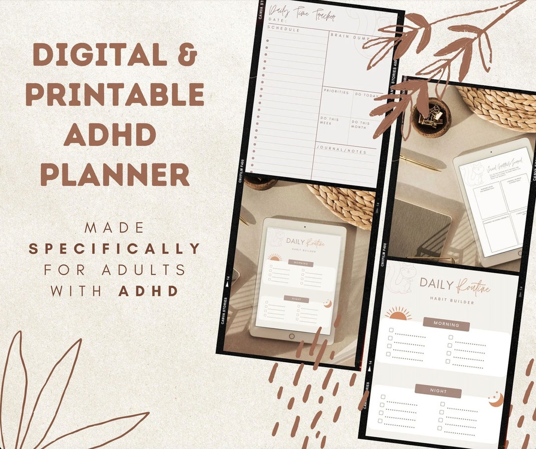 Digital/printable ADHD Planner | ADHD Planner Adult | PDF to Do List ...