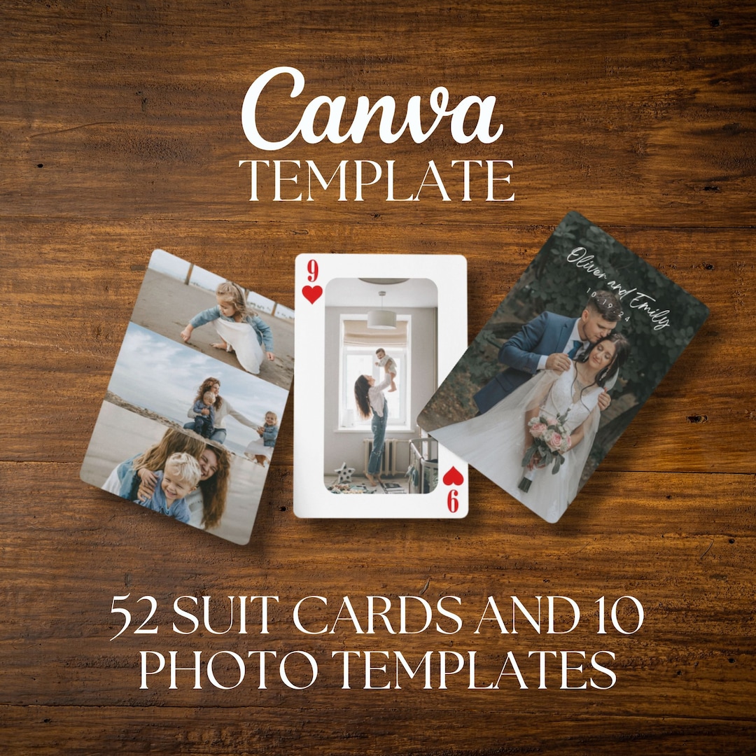 DIY Custom Photo Playing Cards - Personalized Poker Deck Template ...