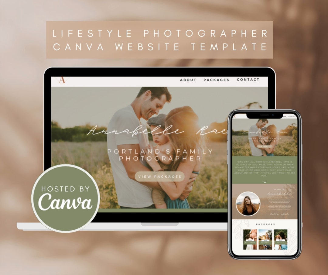 Canva Website Template for Photographers, Canva Website, Photography ...