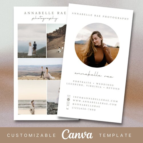 Harlow CANVA Photography Business Card Template Photographer - Etsy
