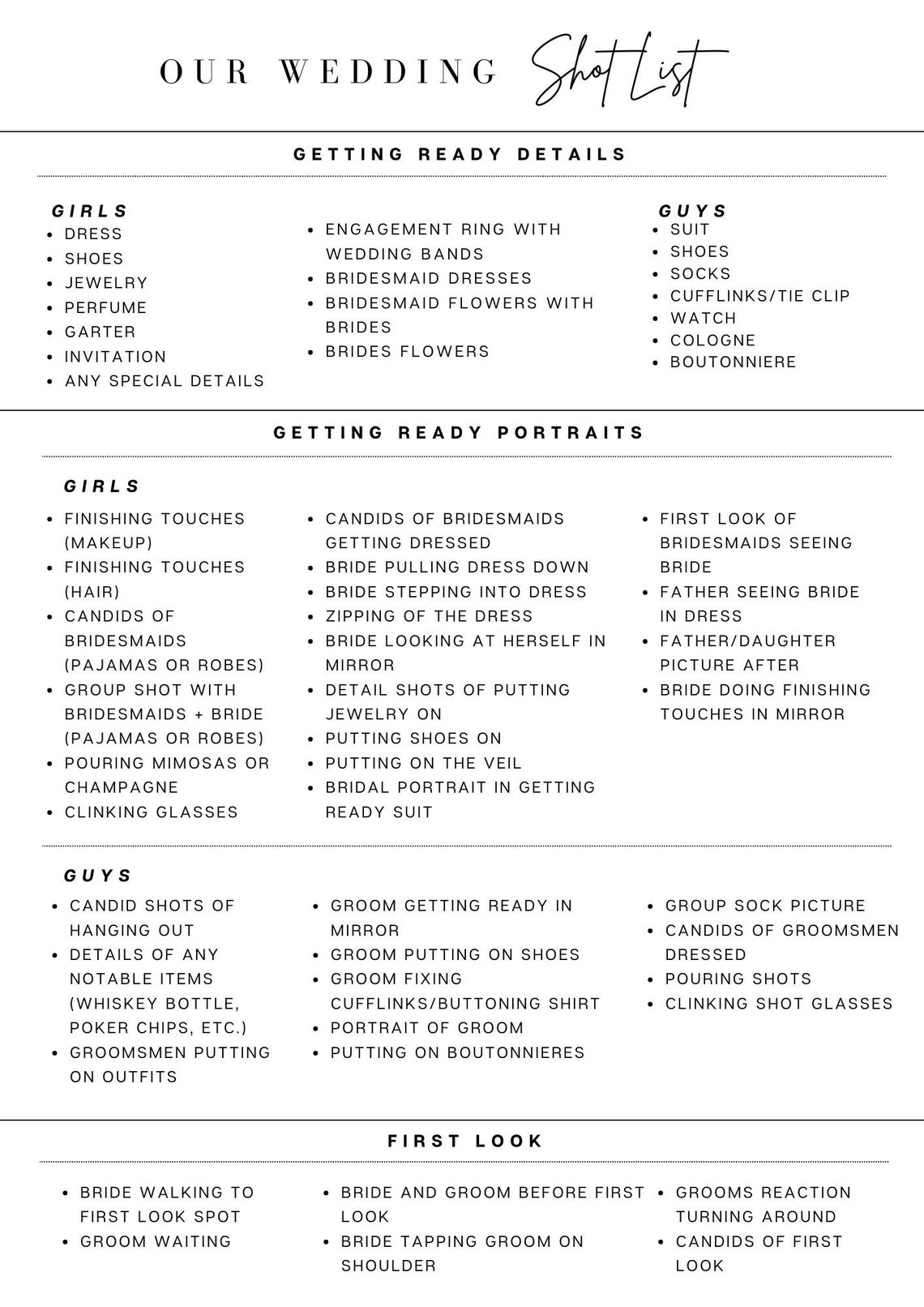 Wedding Weekend Planner Wedding Organizer Wedding Day - Etsy