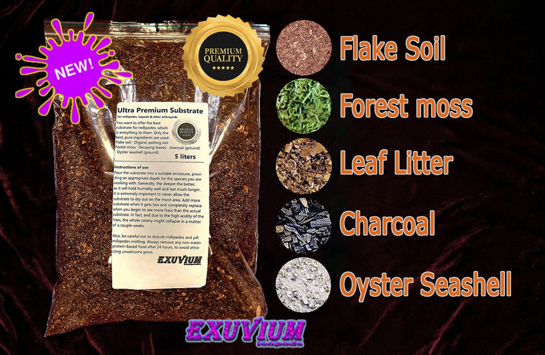 Ultra Premium Substrate for Millipedes, Isopods, Snails w/ Flake Soil ...