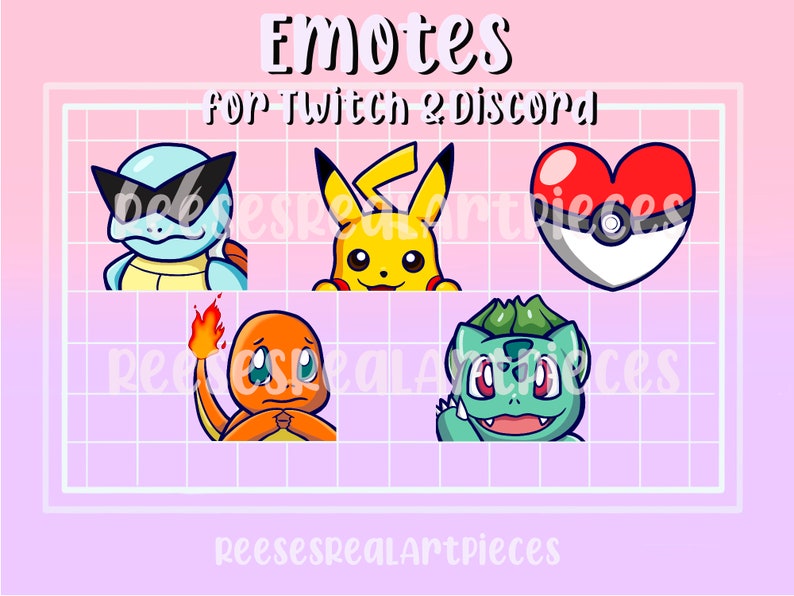 Pokemon Emotes Twitch / Discord Emotes Pikachu Bulbasaur - Etsy Australia