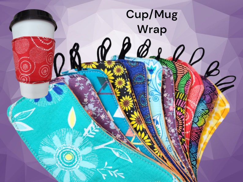 Reusable Cotton Cup Wraps, Insulated Coffee Sleeve, Eco-friendly Drink ...