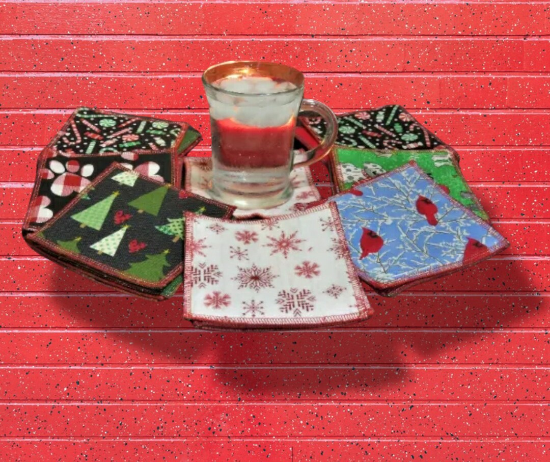 5" Cloth Beverage Coasters, Water Blocking Core, - Etsy