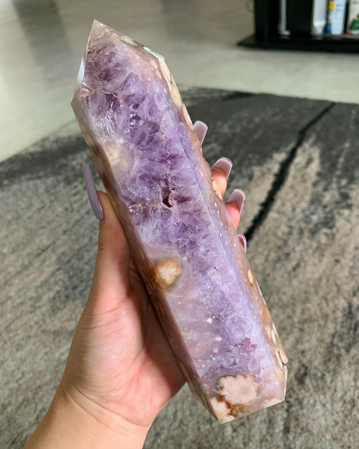 4.75 Druzy Pink Amethyst Flower Agate Tower Home & Living Rocks ...