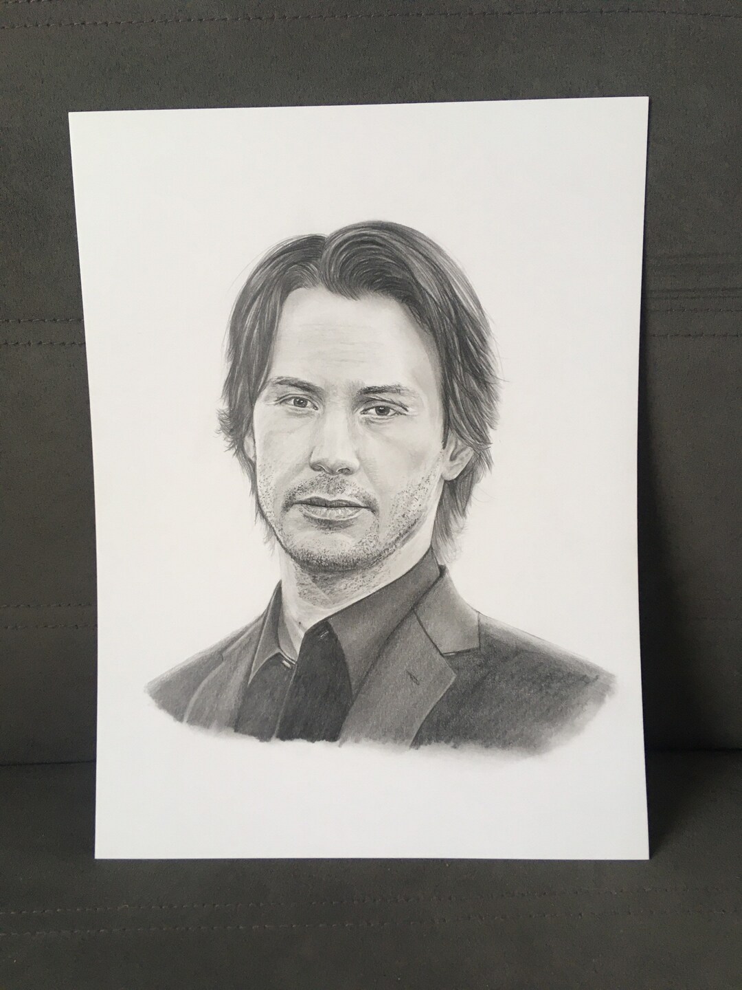 Keanu Reeves Neo Portrait Graphite Realism Drawing Original - Etsy