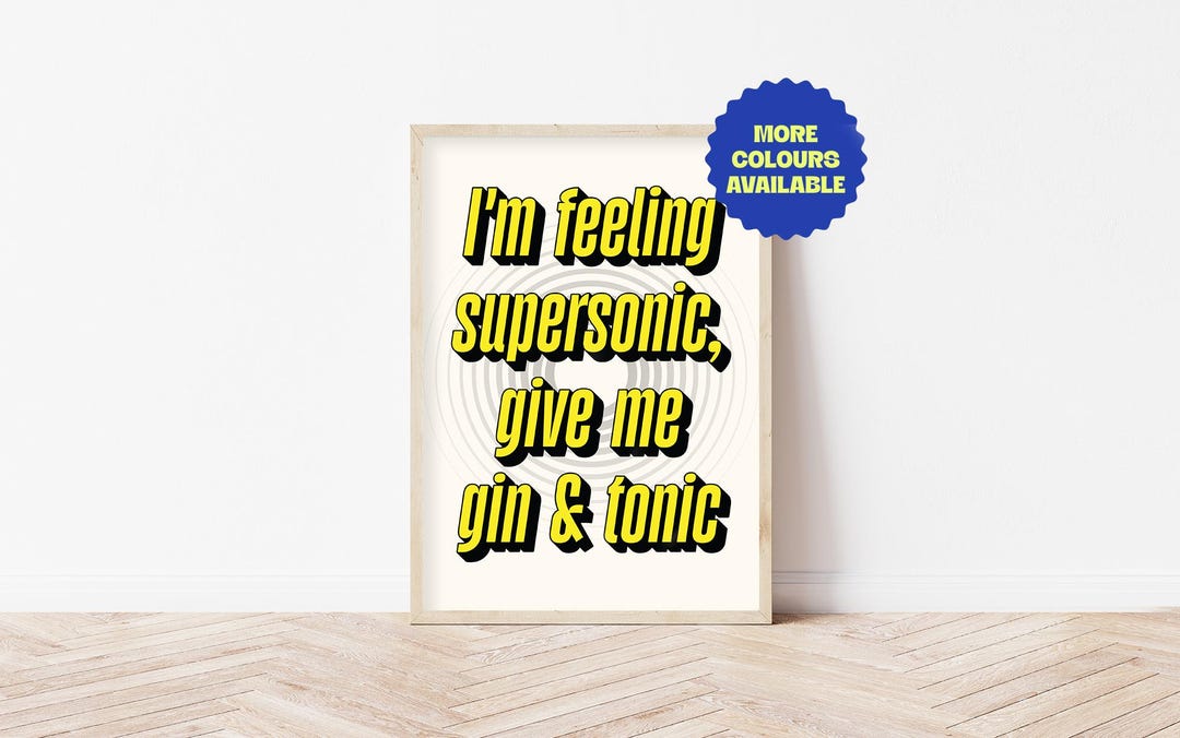 Supersonic | Brit Pop | Colourful | Music Lyrics Wall Art Print ...