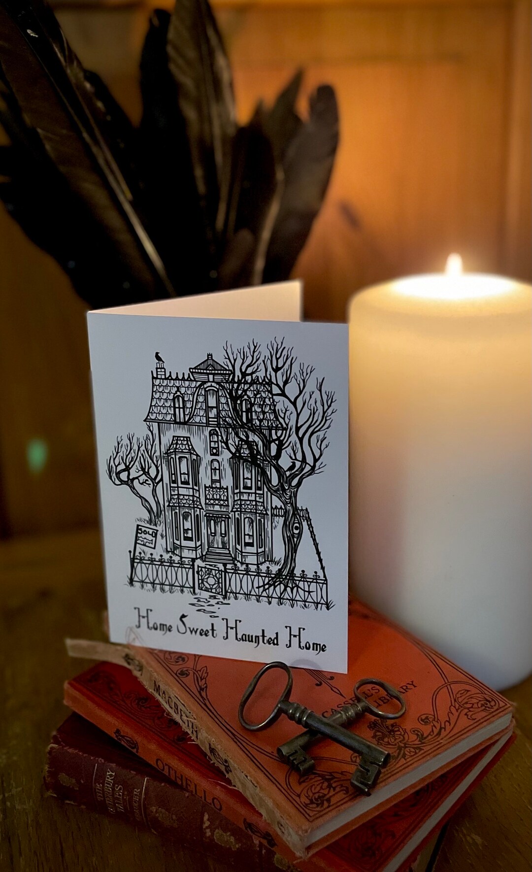 New Home Congratulations Card, Gothic, Haunted, Home Sweet Home, Witch ...