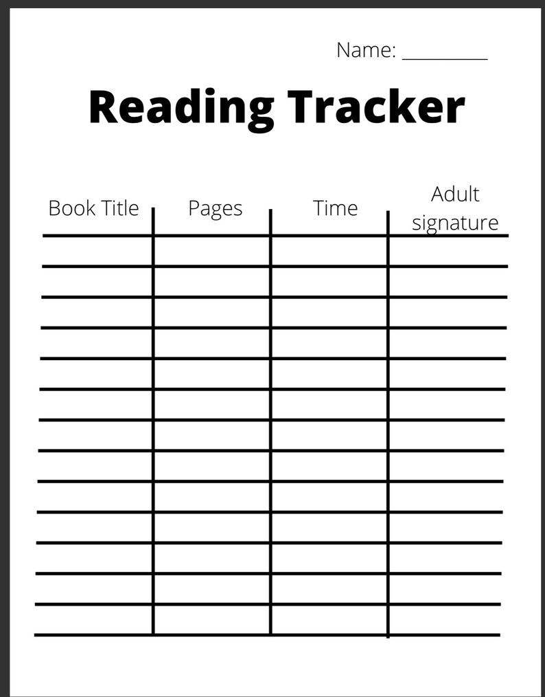 Reading Tracker for Students - Etsy