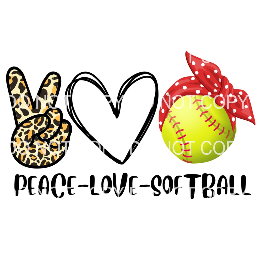 Peace Love Softball Leopard Sublimation Digital Download PNG - Etsy