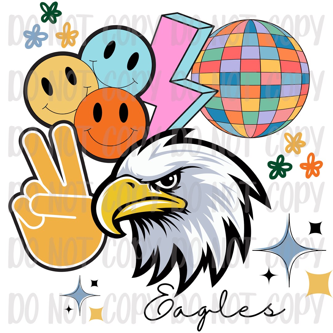 Eagles Mascot Retro Boho Sublimation Digital Download - Etsy