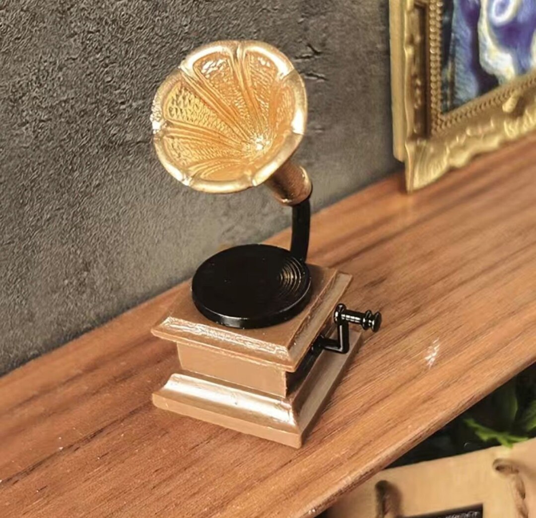 Miniature Vintage Gramophone Model - Etsy