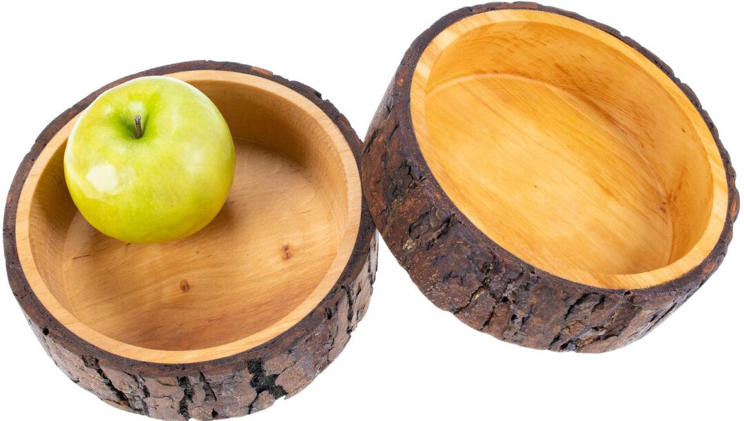 Wood Bowl Tree Trunk Made of Alder With Bark 16.5 X 5 Cm With ...