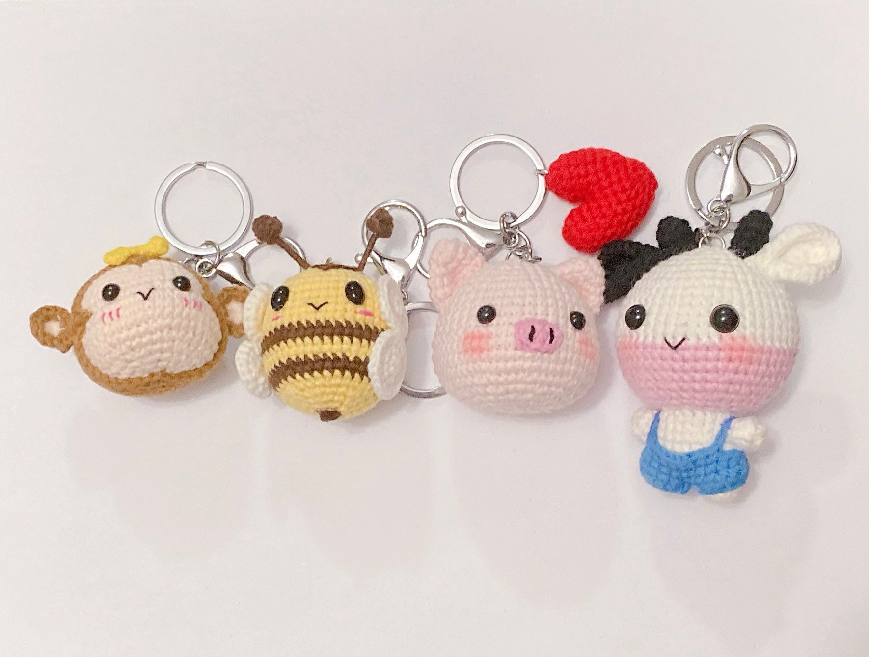 Animal Keychains, Crochet Keychains, Amigurumi Keychain, Monkey ...