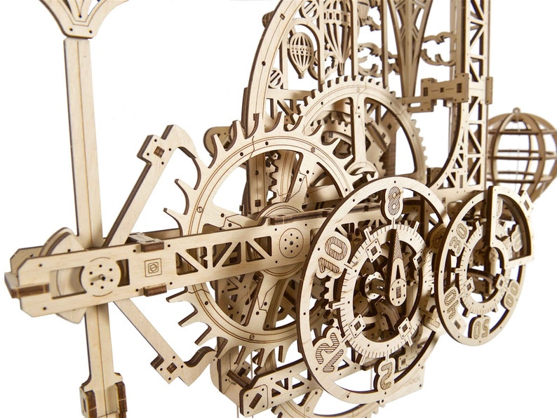 Eco Friendly Wooden Mechanical Wall Mounted Clock Puzzle Kit | Etsy