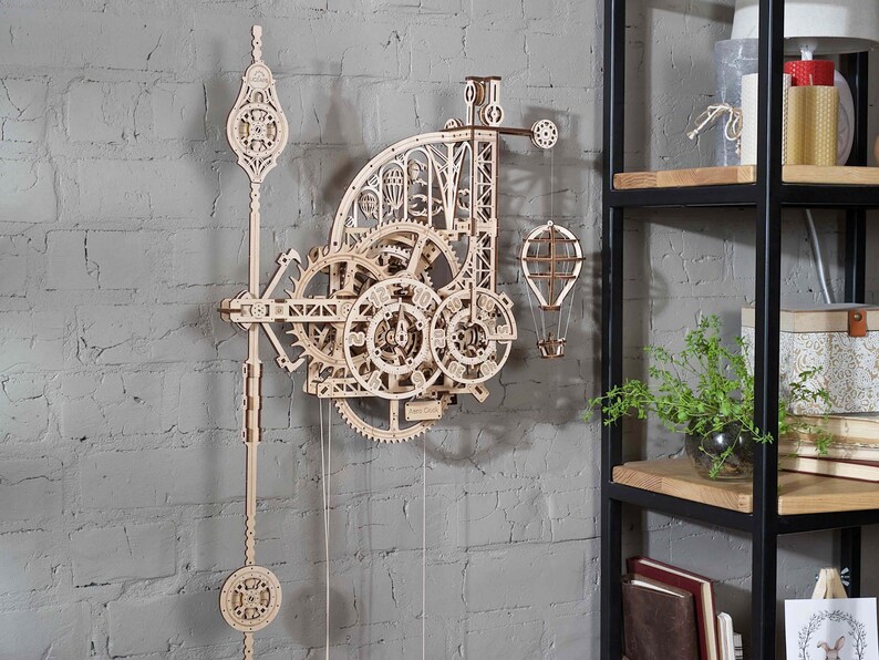 Eco Friendly Wooden Mechanical Wall Mounted Clock Puzzle Kit | Etsy