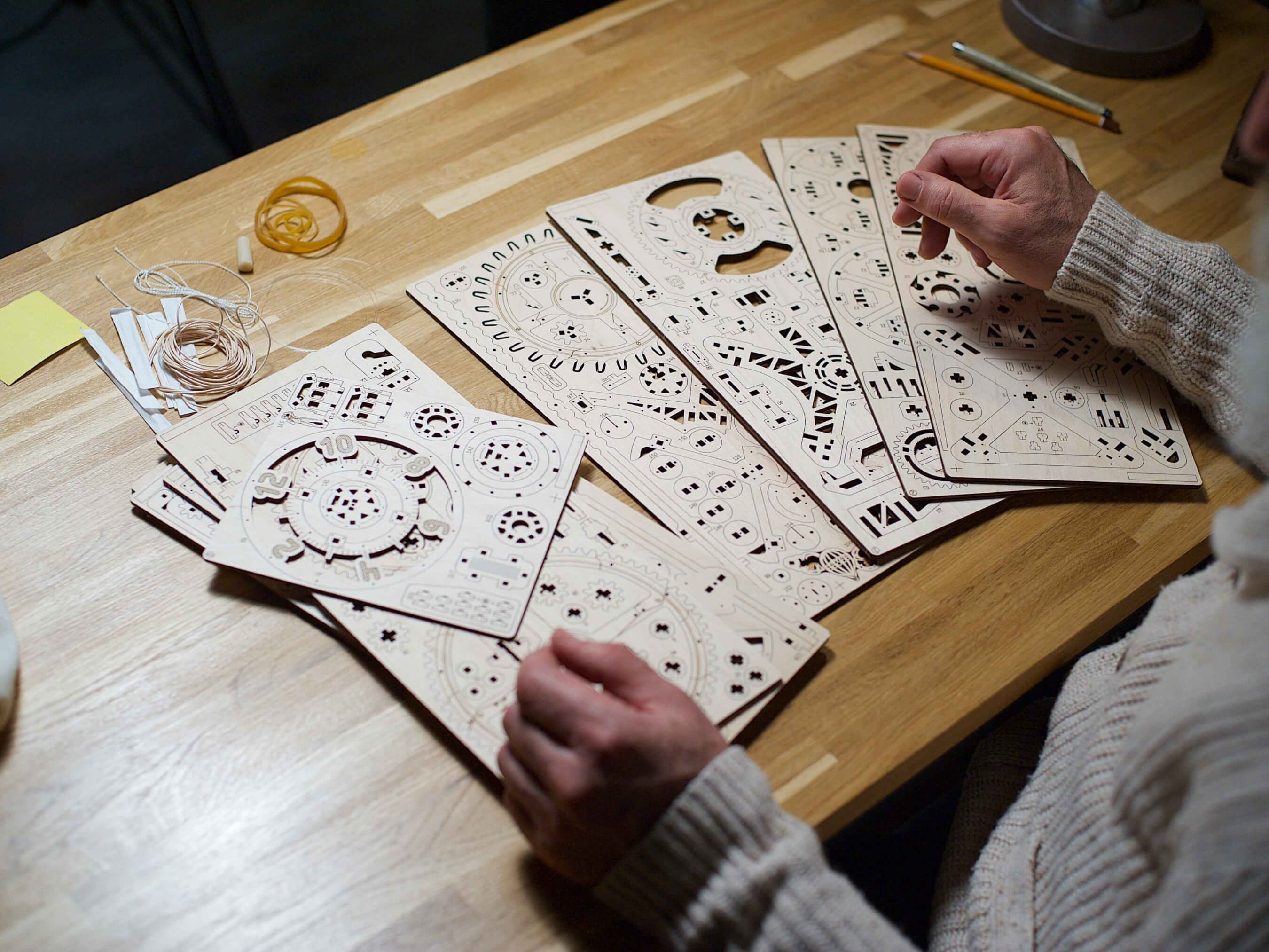 Eco Friendly Wooden Mechanical Wall Mounted Clock Puzzle Kit for Adults ...