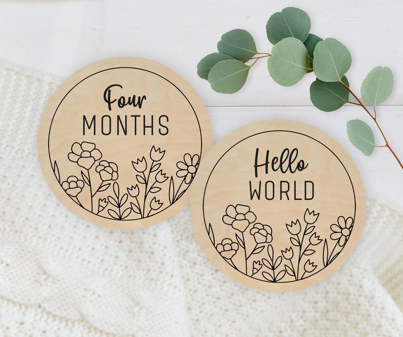 Floral Rounds Svg Welcome Baby Sign SVG Hello World SVG - Etsy