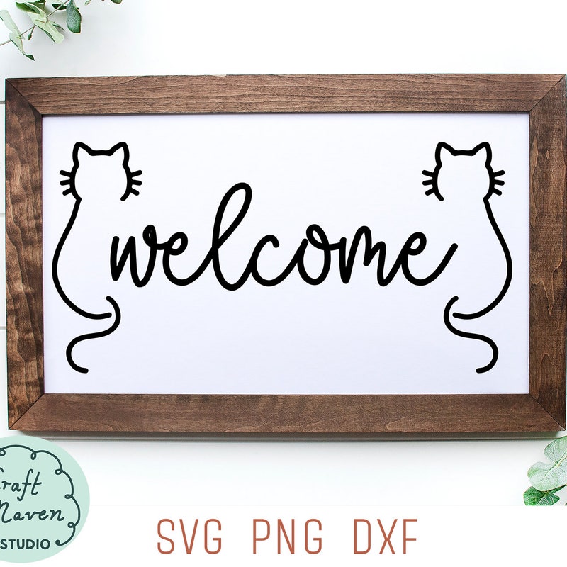 Cat Welcome Sign - Etsy