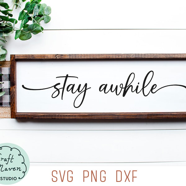 Stay Awhile Canvas - Etsy