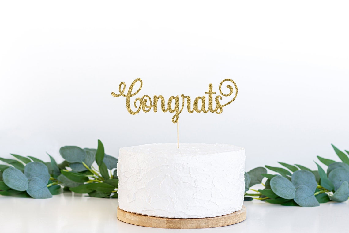 Congrats Cake Topper Svg Congratulations Cake Topper Svg | Etsy