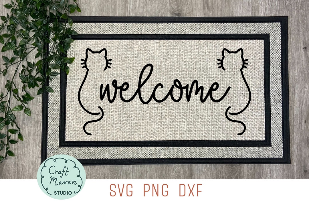Cat Welcome Mat Svg, Pet Lovers Door Mat Svg, Cat Door Mat Svg, Cat ...