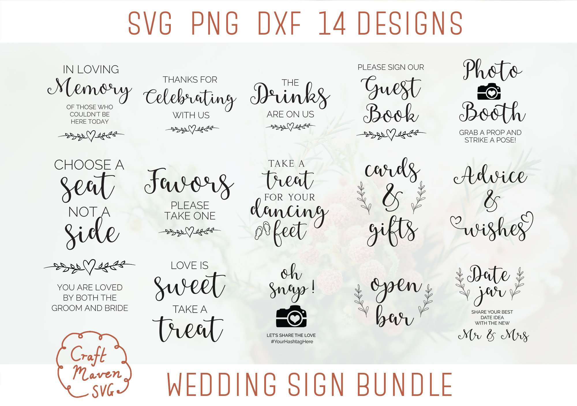Wedding Sign Bundle SVG Wedding Sign SVG Choose a Seat Not a - Etsy ...