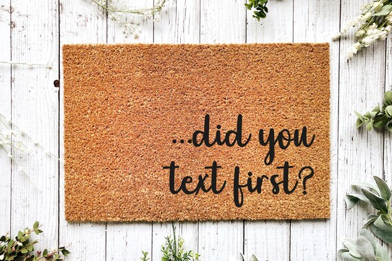 Did You Text First Funny Welcome Mat Svg Introvert Doormat | Etsy