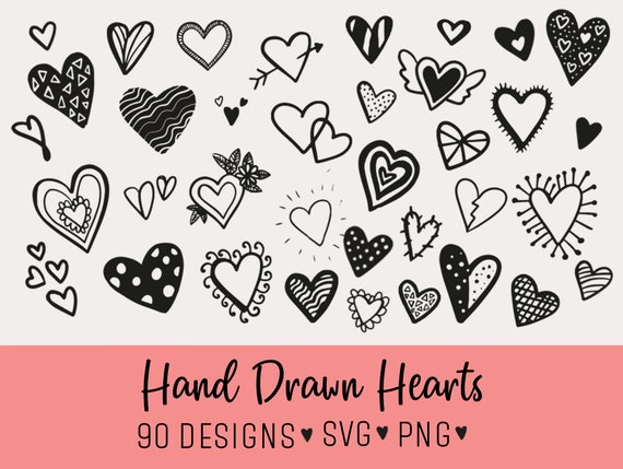 Hand Drawn Heart Svg Fineliner Heart Svg Hand Drawn Heart - Etsy