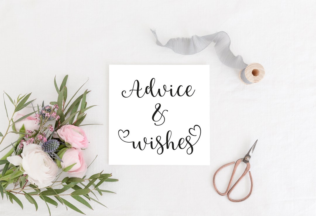Advice and Wishes Svg, Cards and Gifts Svg, Wedding Sign Svg, Marriage ...