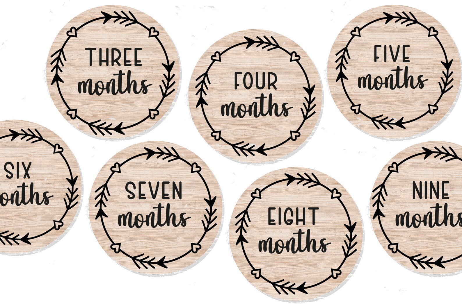 Baby Milestone Rounds SVG Bundle, Hello World Sign (digital Download ...