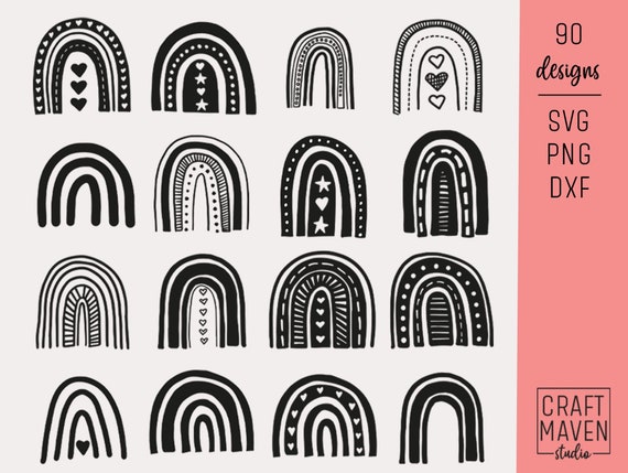Hand drawn rainbow handdrawn rainbow svg boho rainbow svg | Etsy