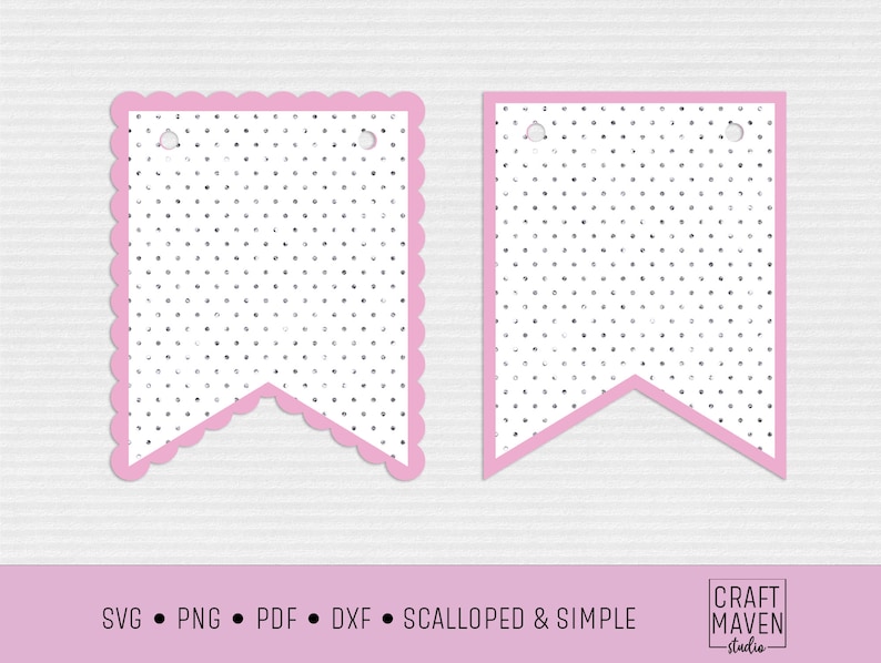 Pennant Shape Svg, Svg Pennant Flag, Bunting Template, Scalloped ...