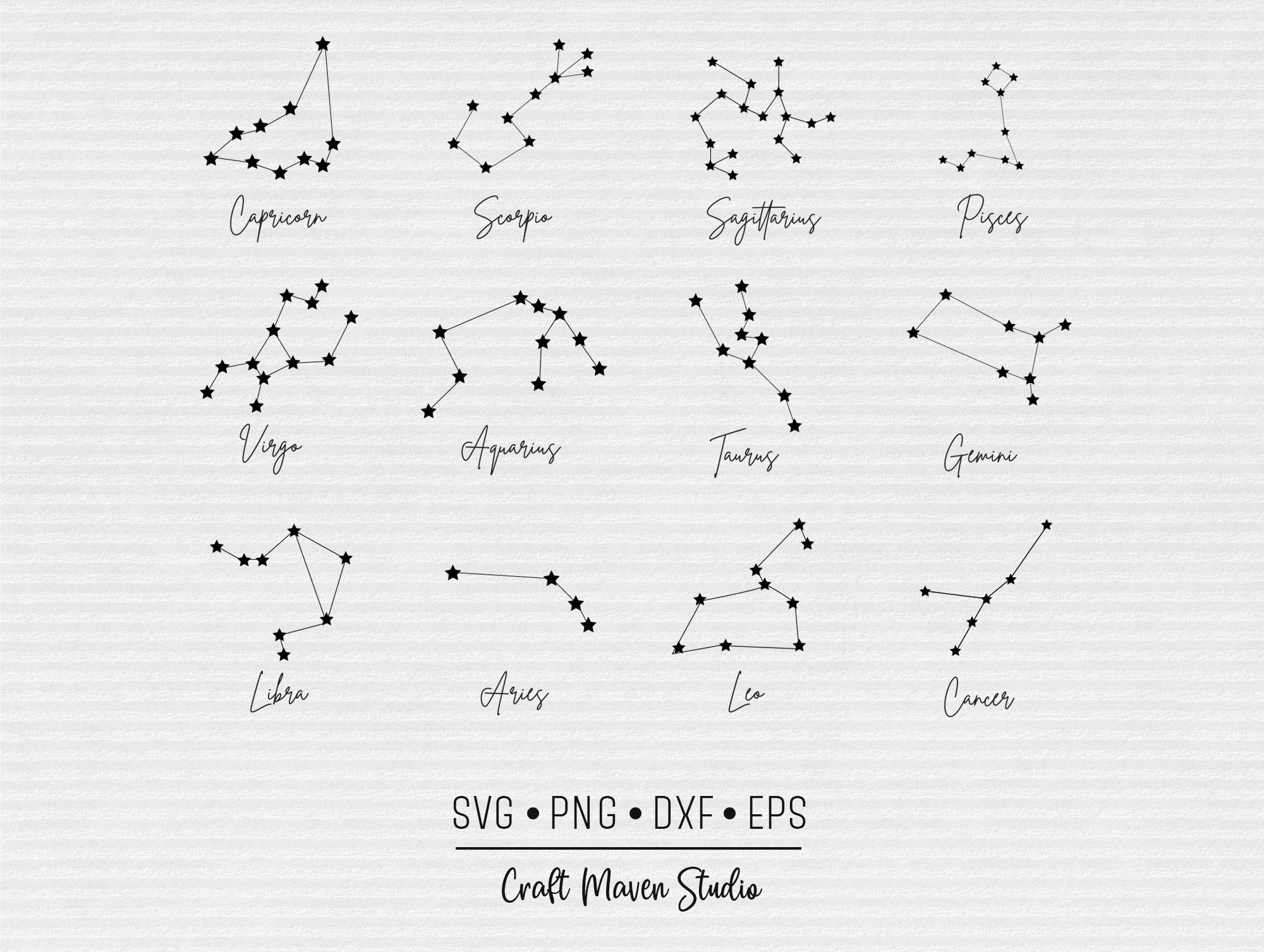 Astrology SVG Zodiac Constellation SVG Bundle Horoscope Svg - Etsy