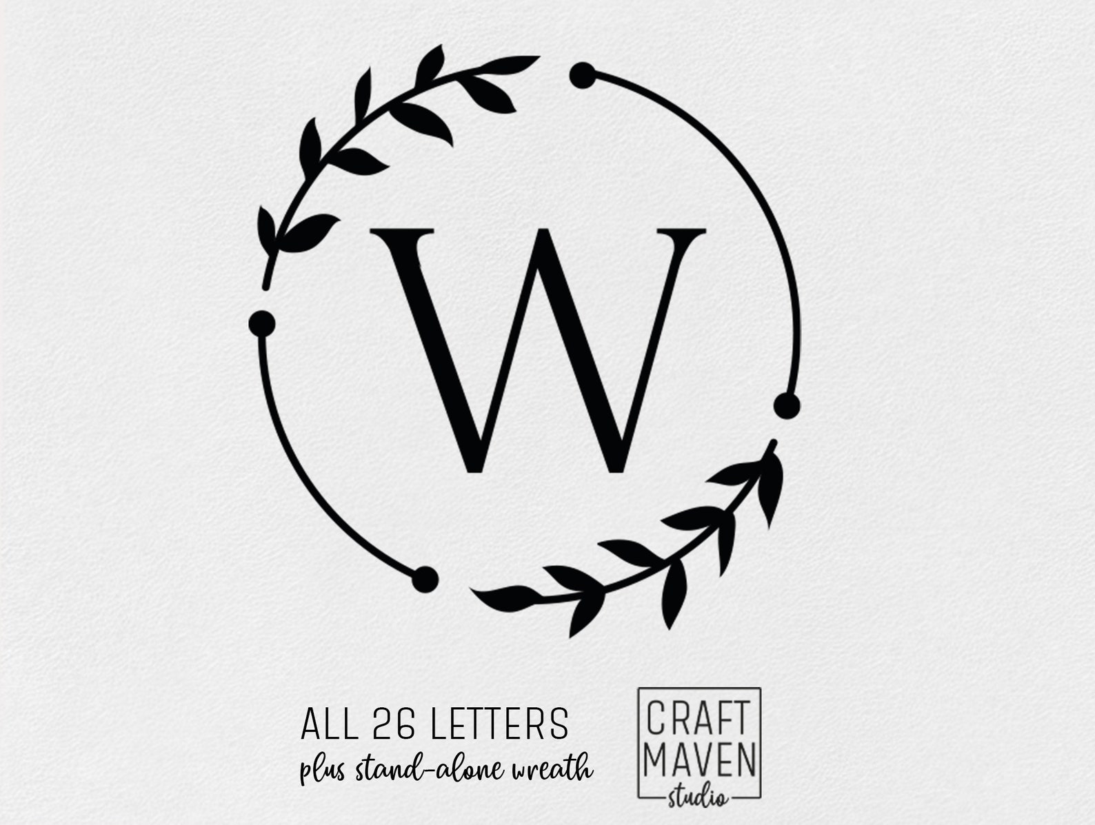 Classic Monogram Svg, Monogram Wreath Svg, Laurel Wreath Svg, Cricut ...