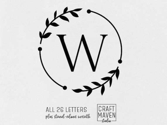 Classic Monogram Svg Monogram Wreath Svg Laurel Wreath Svg | Etsy