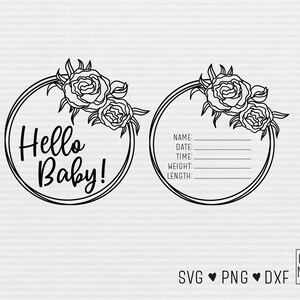 Hello Baby SVG, Birth Announcement Svg, Hello World SVG, Newborn Baby ...