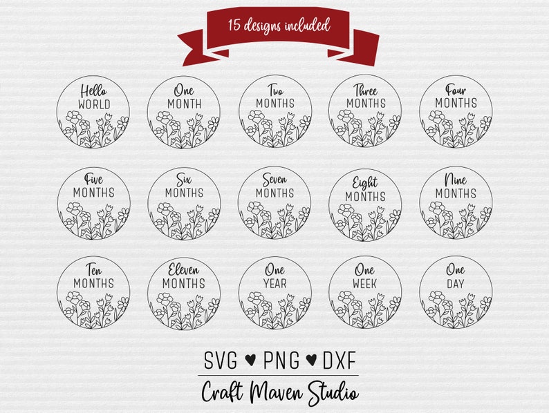 Floral Rounds Svg Welcome Baby Sign SVG Hello World SVG - Etsy