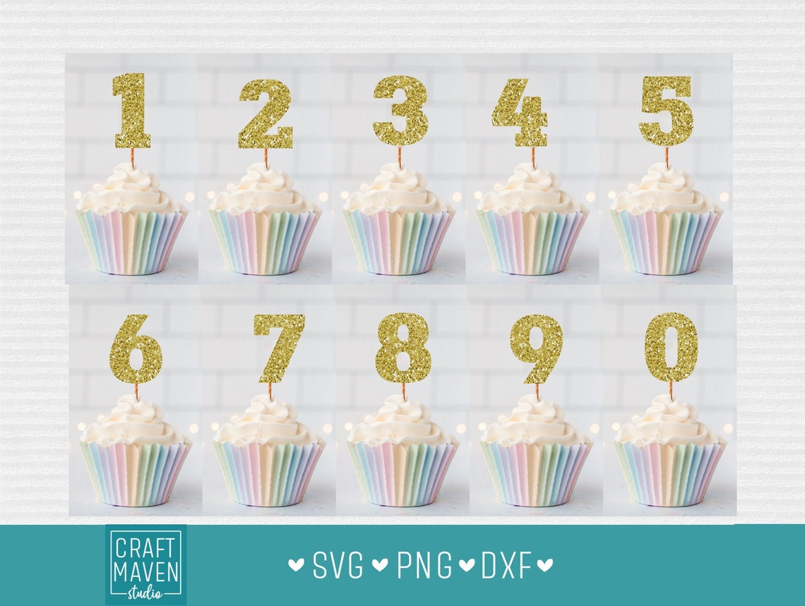 Birthday Numbers Cake Topper SVG Bundle 0-9 Numbers Svg Cake - Etsy