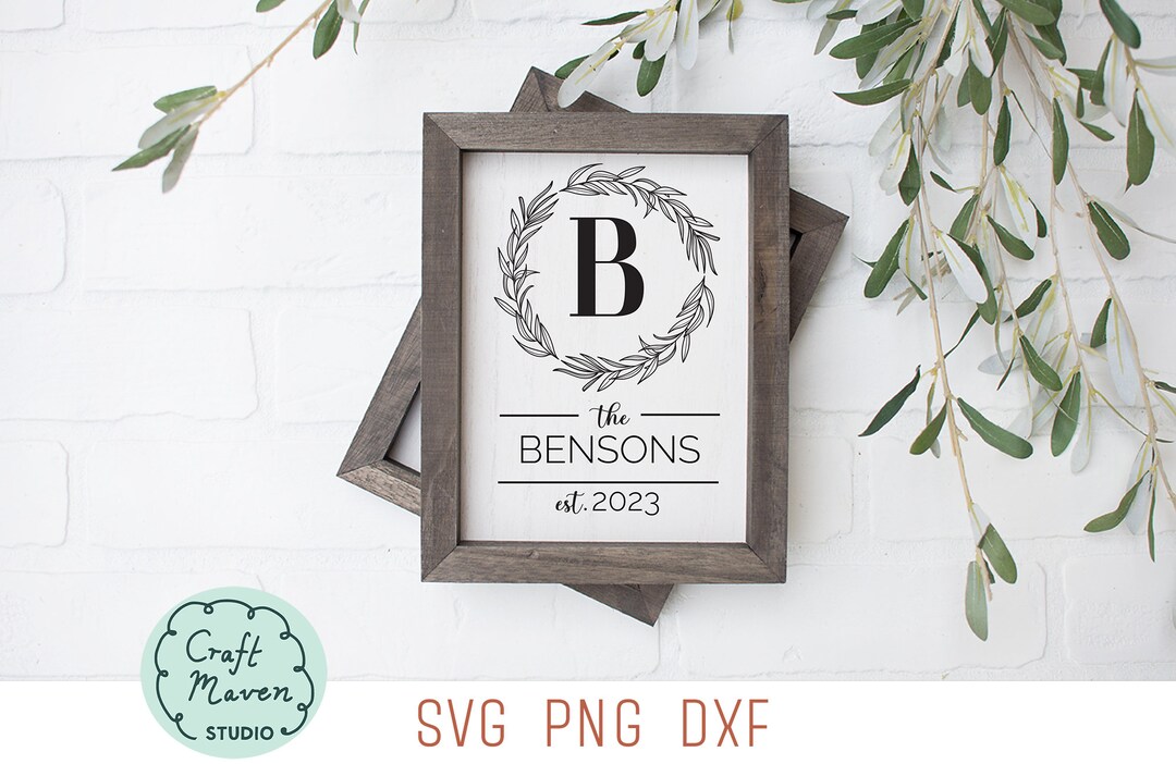 Family Name Monogram Svg, Custom Last Name Sign Svg, Surname Svg ...