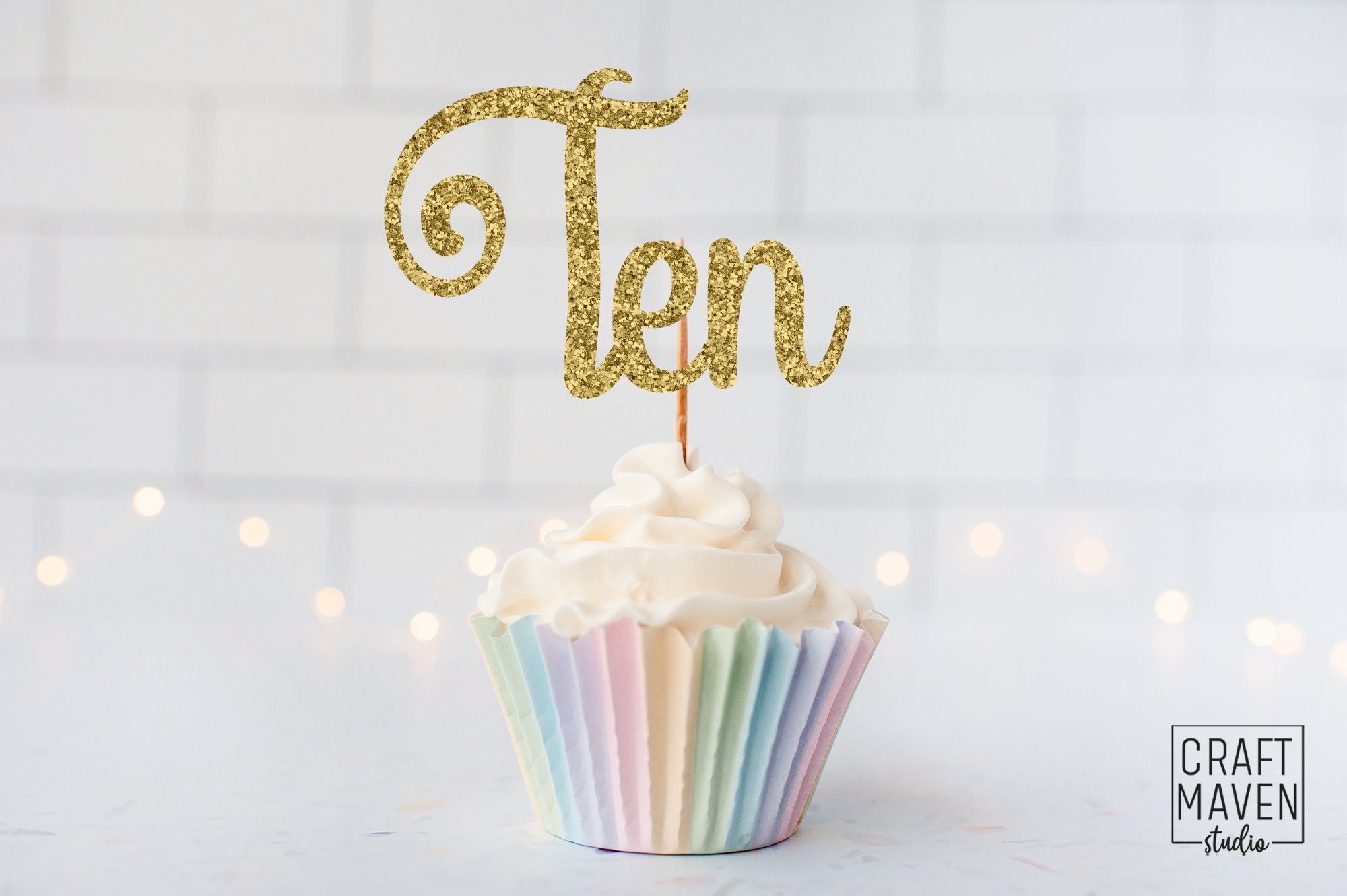 Tenth Birthday Cake Topper SVG Ten Cake Topper SVG Happy - Etsy
