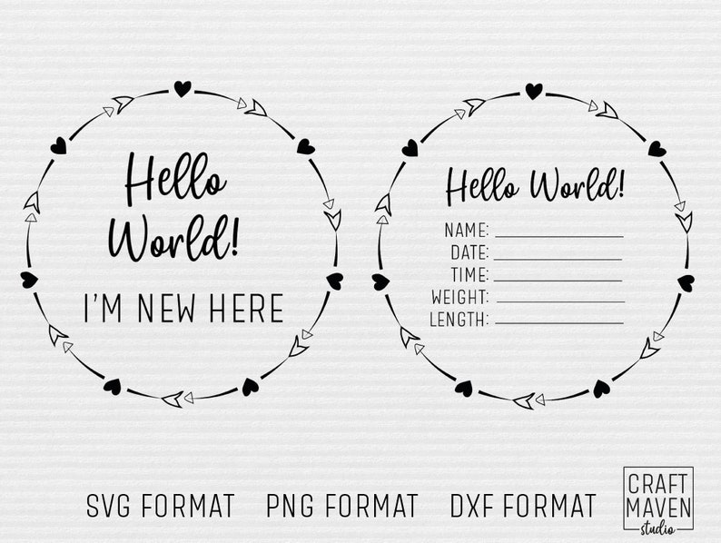 Hello World SVG Sign Girl Onesie Svg Newborn Sign Svg Baby - Etsy
