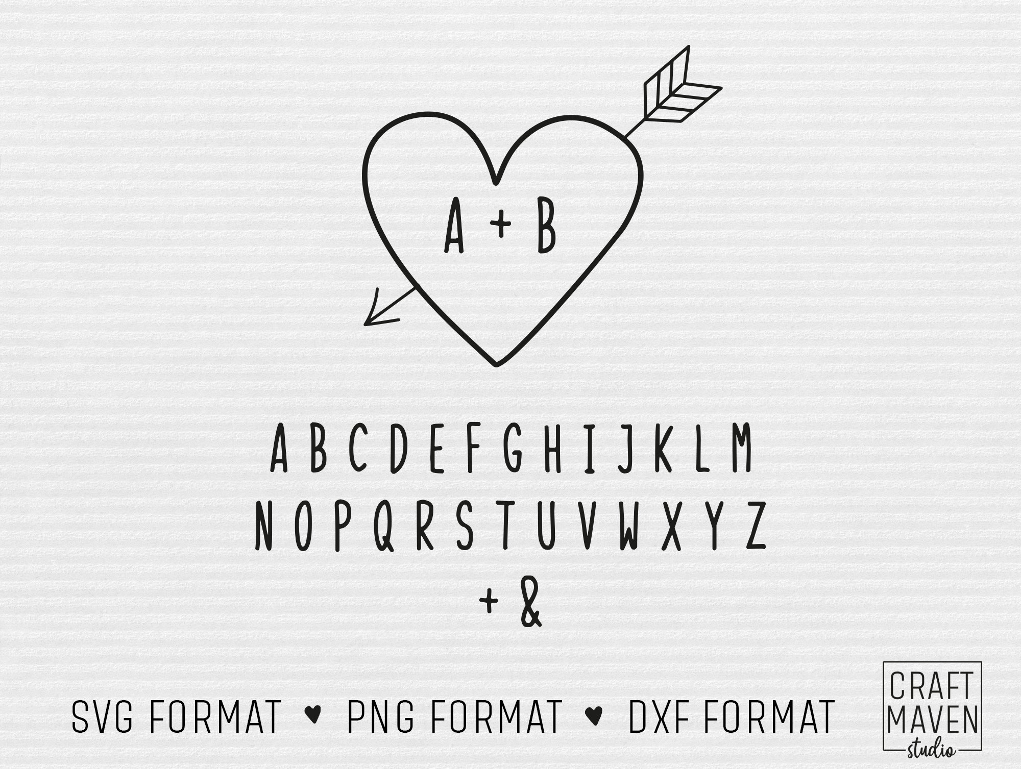 Initials SVG Heart Initial SVG SVG for Couples - Etsy