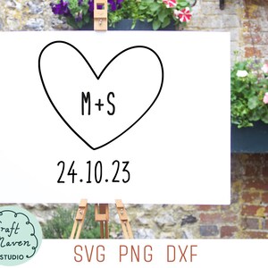 Initials SVG, Heart Initial SVG, SVG for Couples, Valentine's Day Svg ...